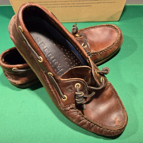 Sperry | Shoes | Sperry Ao 2 Eye Brown Leather Boatshoe Us | Poshmark